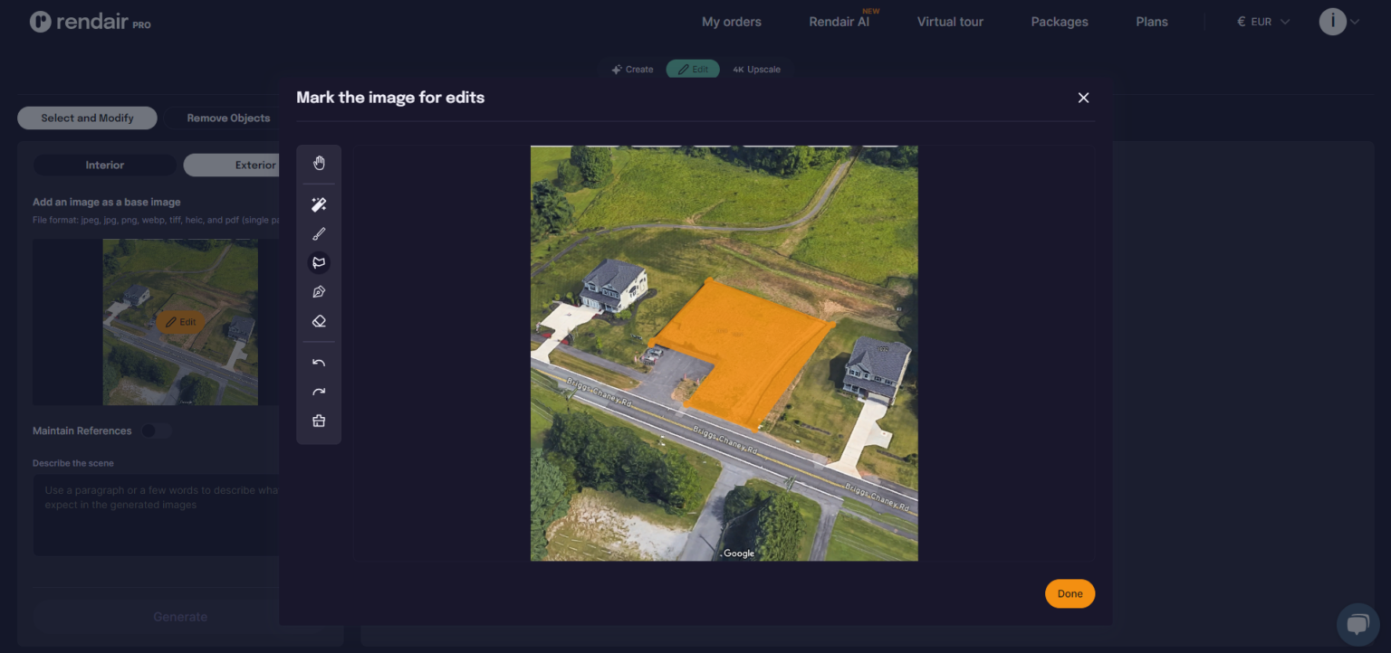 How to design over Google Maps with AI - Rendair Blog